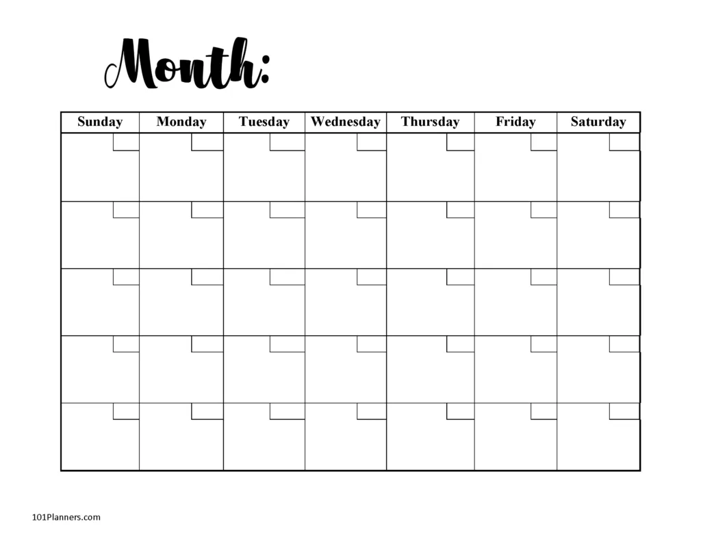 Printable Free Calendar Template | Printable Templates