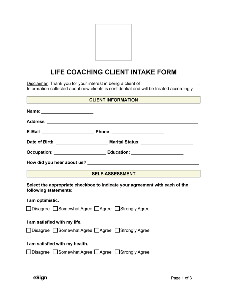 Printable Life Coaching Templates | Printable Templates