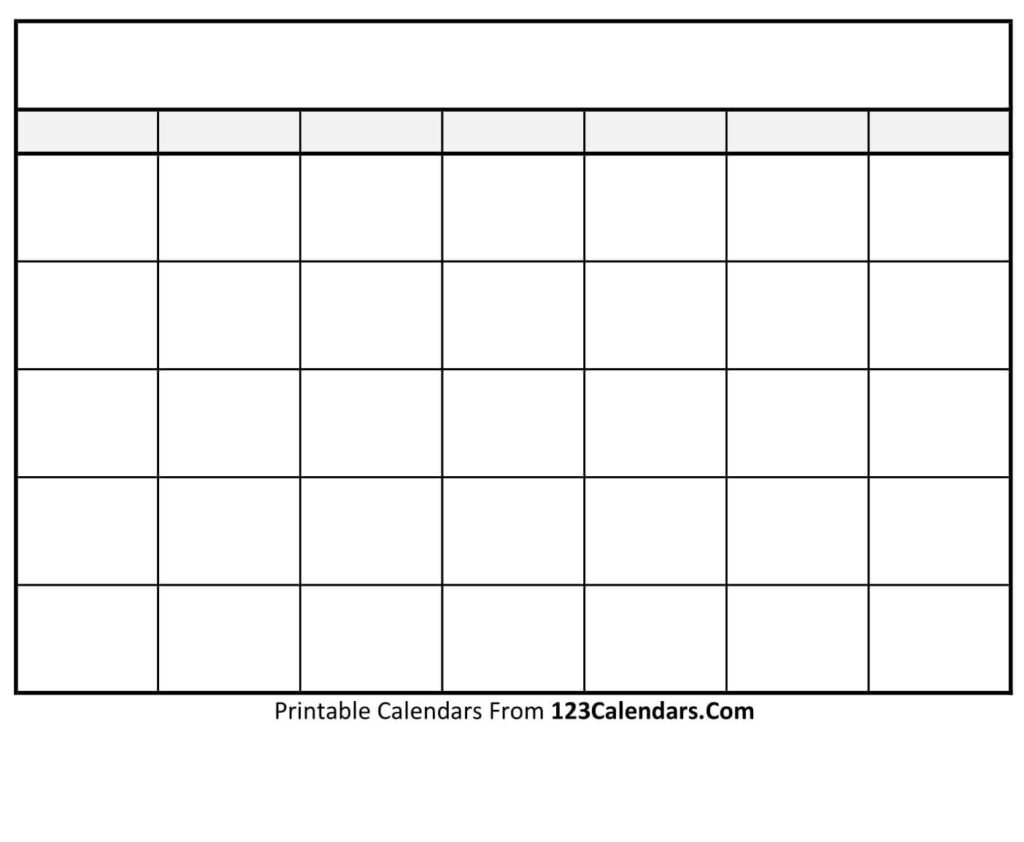 Printable Calendar Blank Template - Printable Template