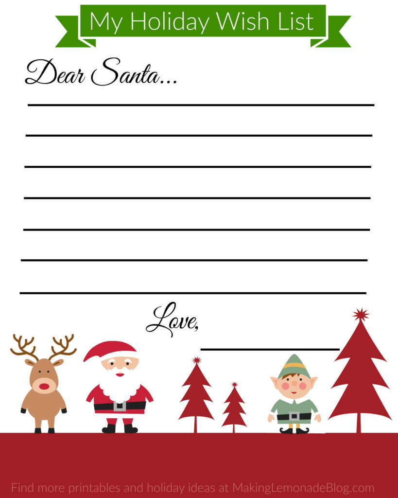 Free Christmas List Template Printable | Printable Templates