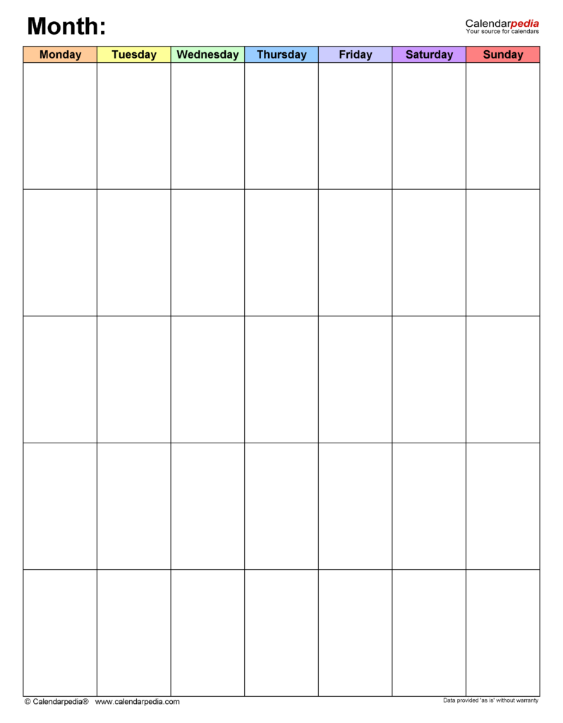 Monthly Planner Template Printable | Printable Templates