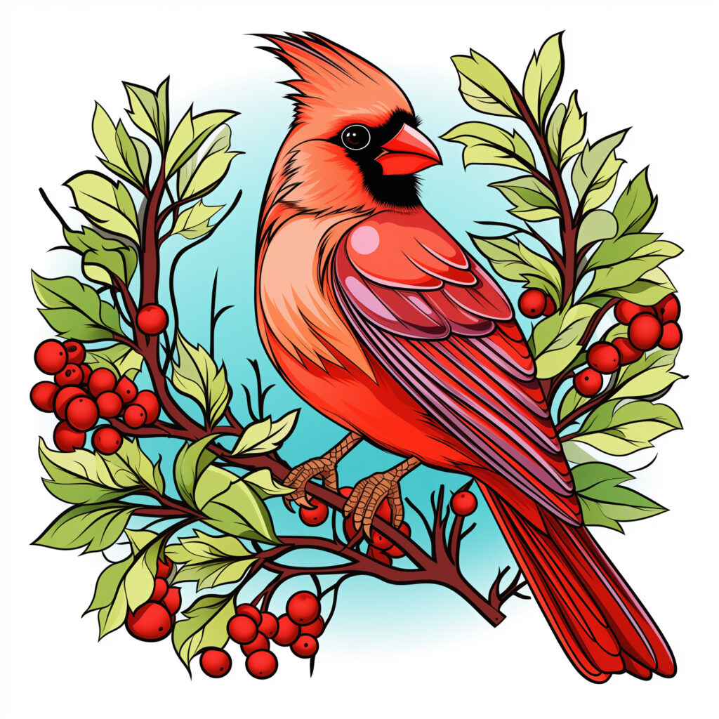 Cardinal Feather Template Page Background | Printable Templates