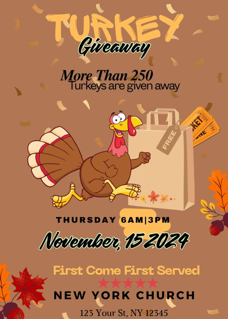 Turkey Giveaway Flyer Template | Printable Templates