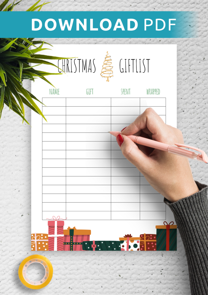 Christmas Gift Writing Template | Printable Templates