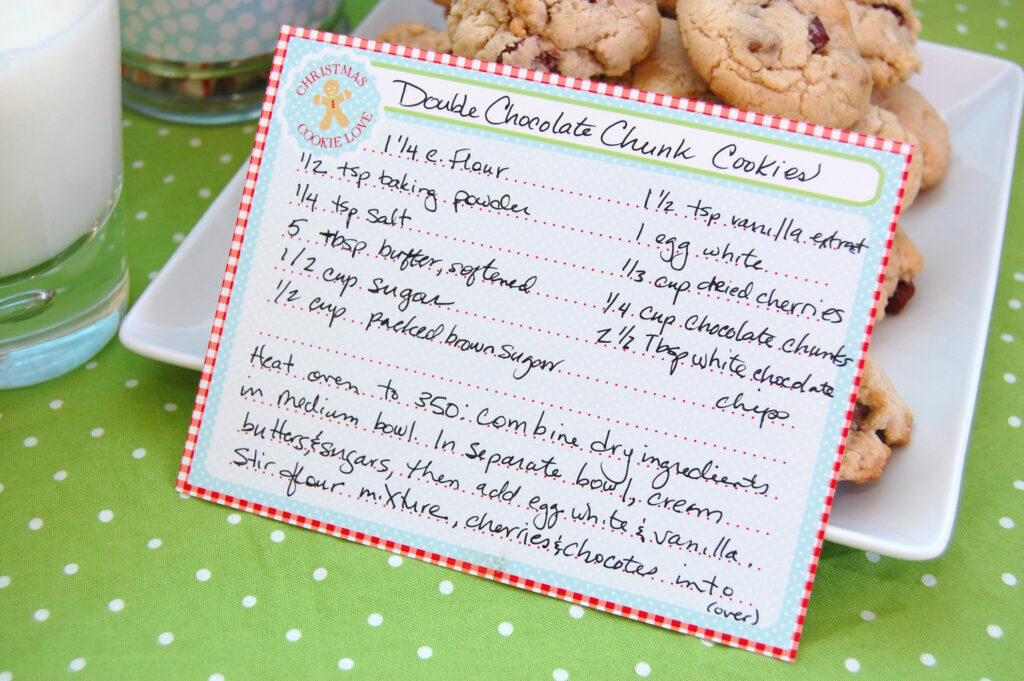 Christmas Cookie Recipe Template | Printable Templates