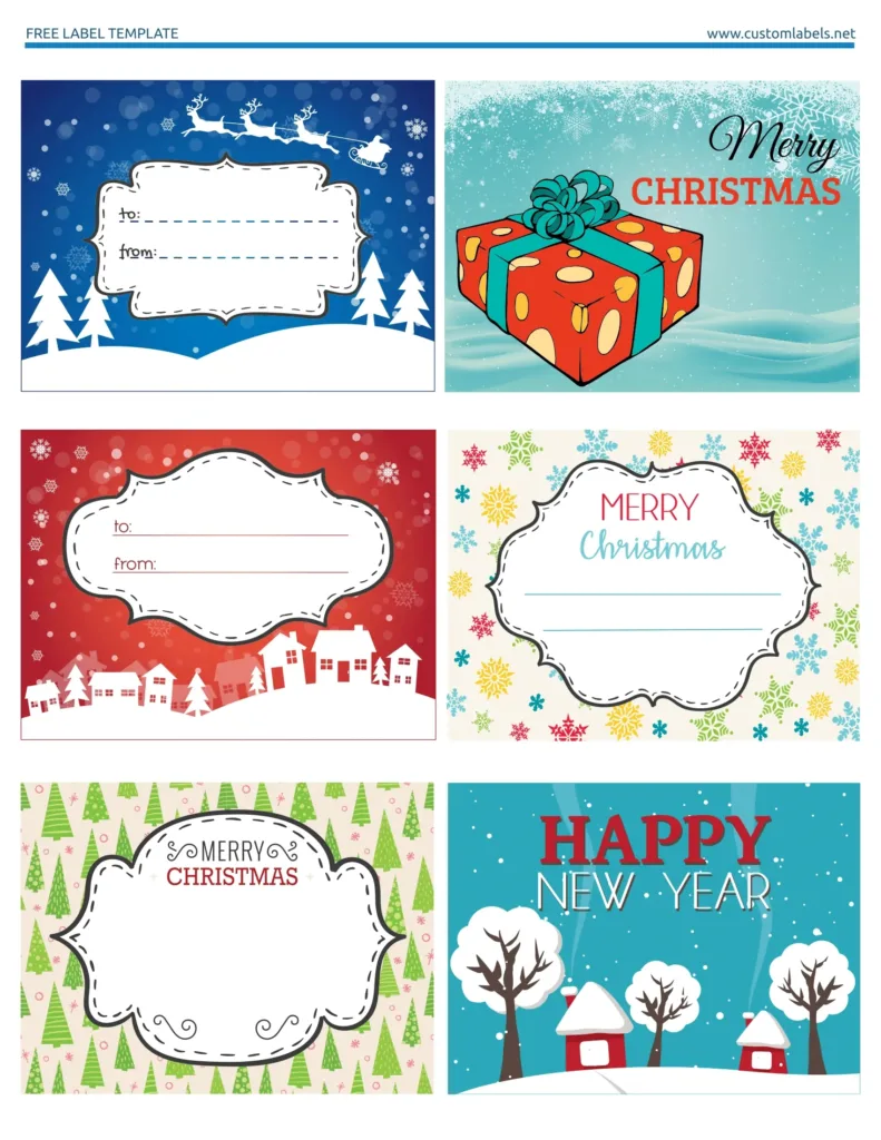 Christmas Gift Tag Label Template | Printable Templates