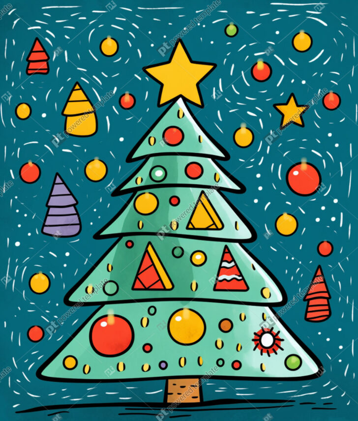 Cartoon Christmas Tree Template | Printable Templates